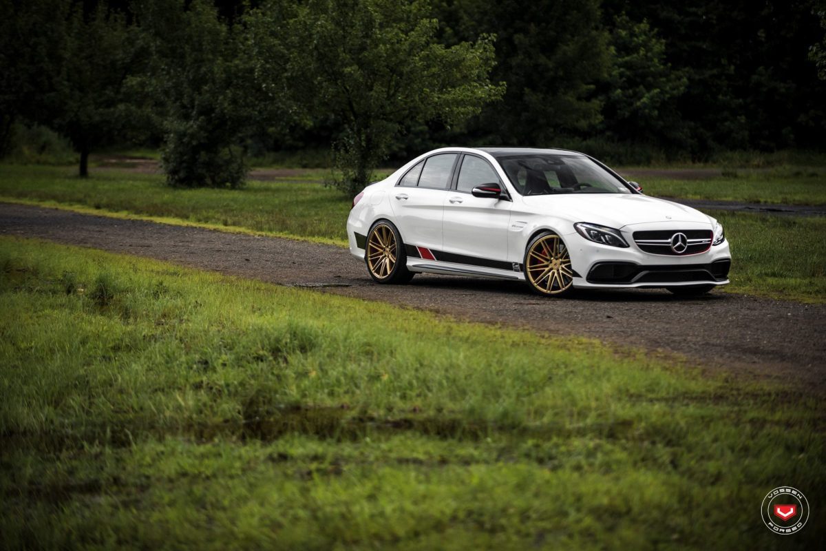 White Mercedes-Benz C63 AMG Gets Vossen Forged Wheels - My Car Portal