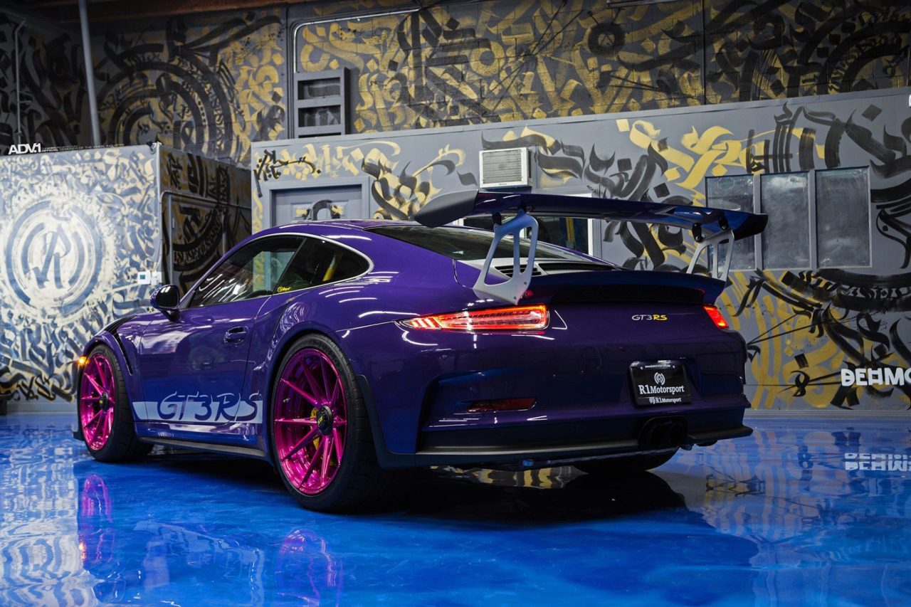 Ultraviolet Purple Porsche 911 GT3 RS Upgraded With Pink ADV.1 Wheels ...