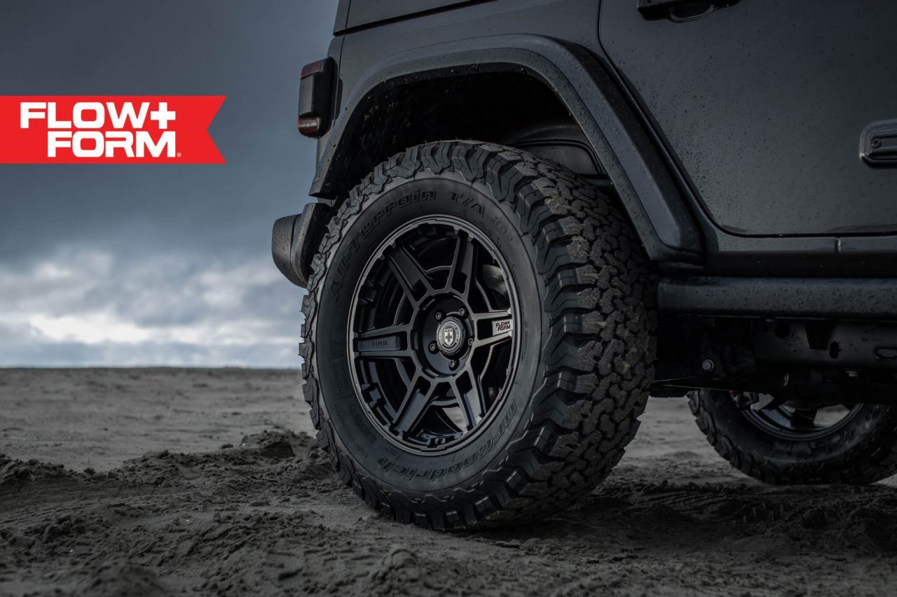 Gray Jeep Wrangler with HRE FlowForm FT1 Wheels in Tarmac - My Car Portal