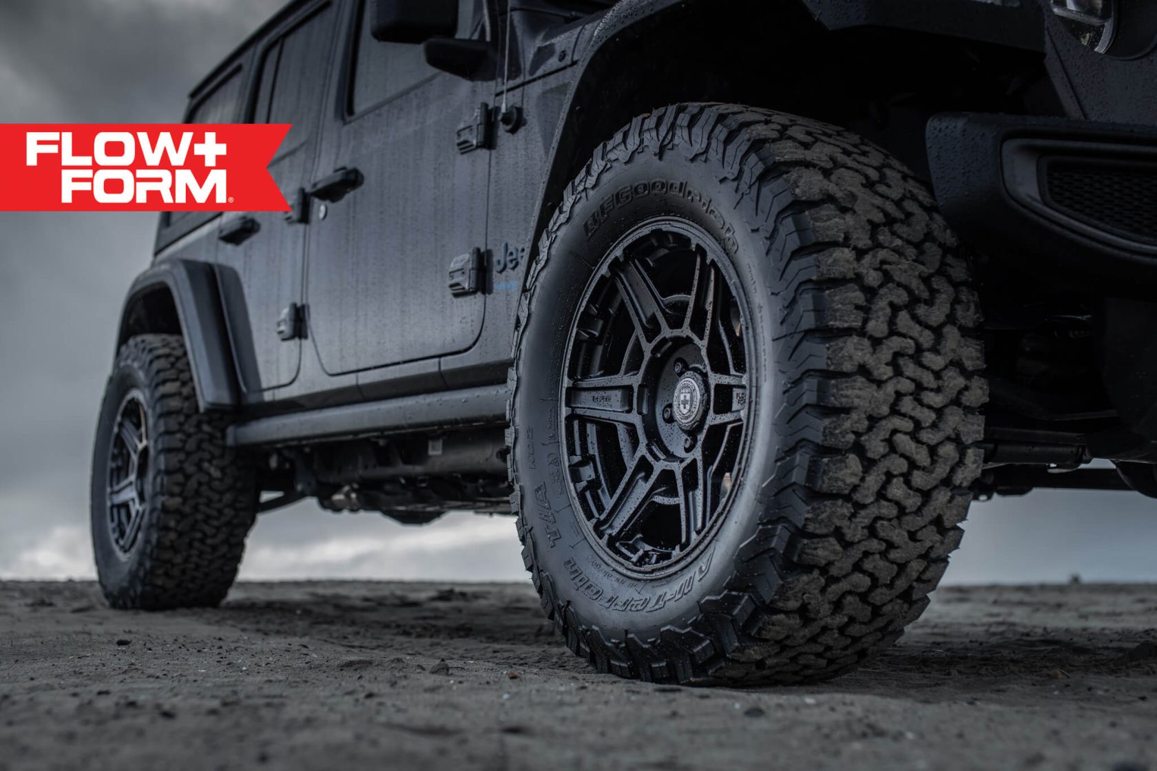 Gray Jeep Wrangler with HRE FlowForm FT1 Wheels in Tarmac - My Car Portal