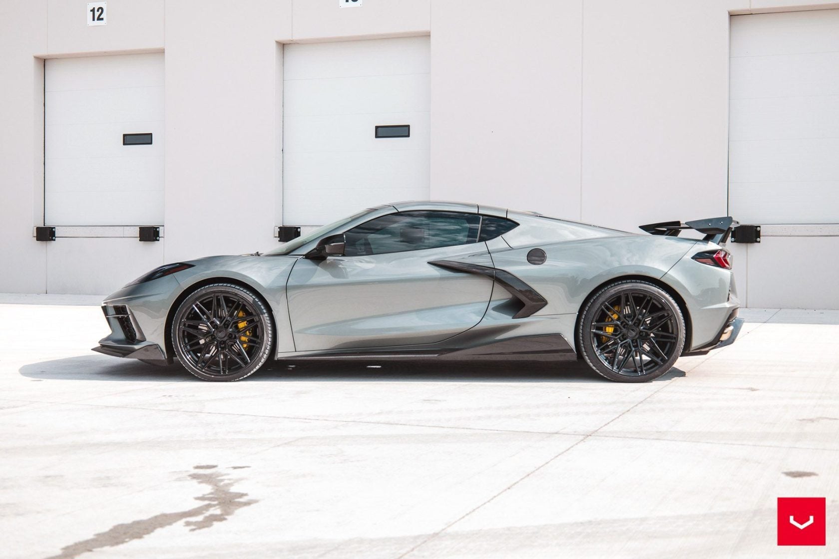 Silver Flare Metallic Corvette C8 With Vossen Hybrid Forged HF-7 Wheels ...